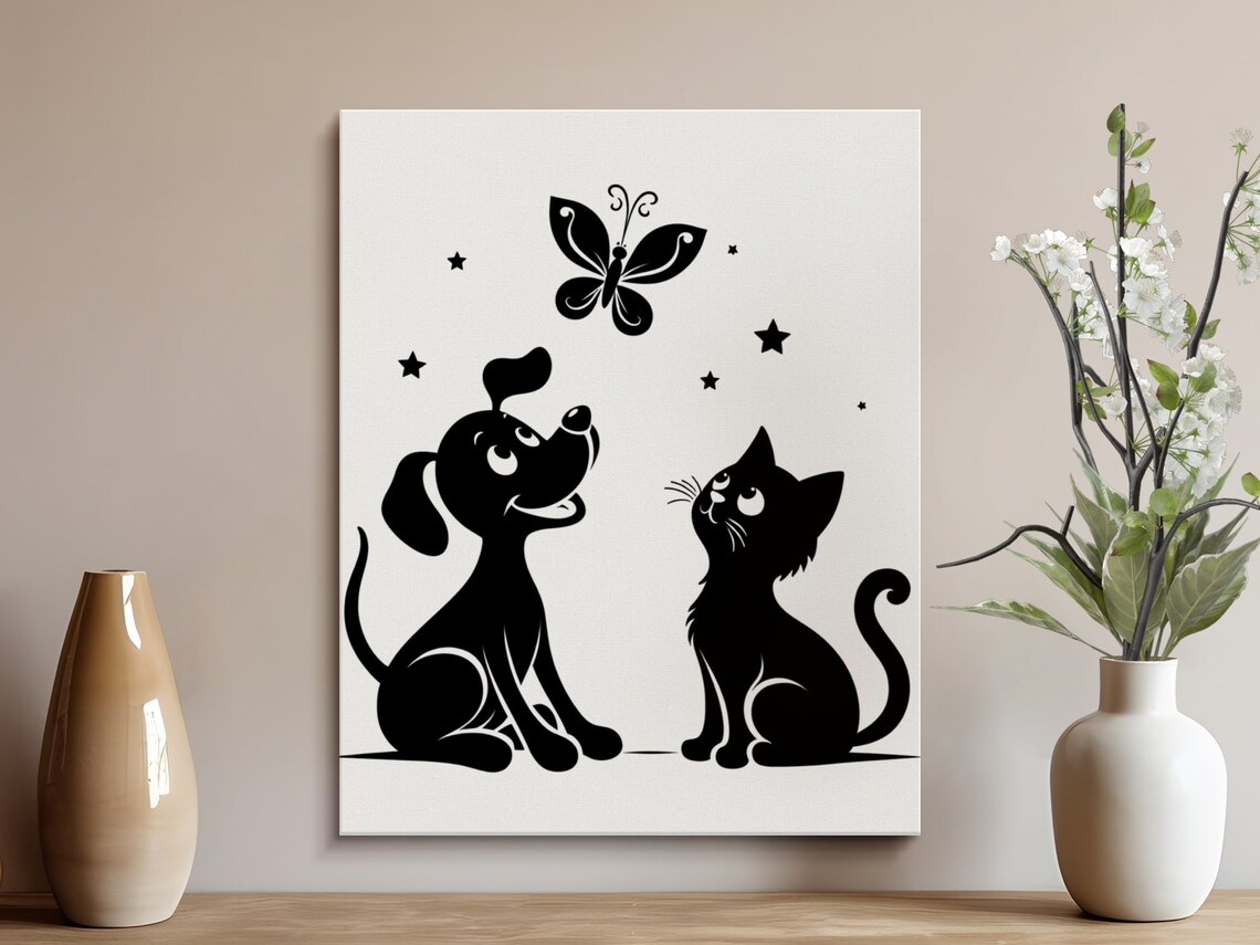Cute Dog and Cat SVG PNG, Cat and Dog Buddy SVG, Pet Lovers Svg,png ...