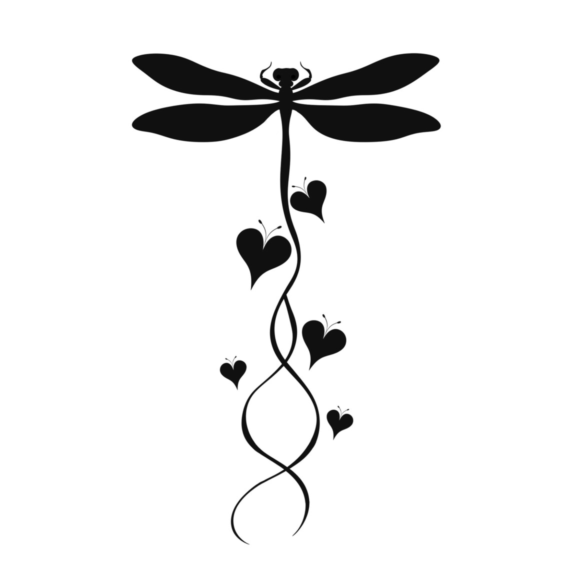 Heart Dragonfly Clipart, Valentine Silhouette (PNG, SVG) - Etsy