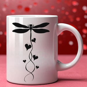 Valentine Dragonfly PNG SVG, Heart Dragonfly Clipart, Dragonfly With ...