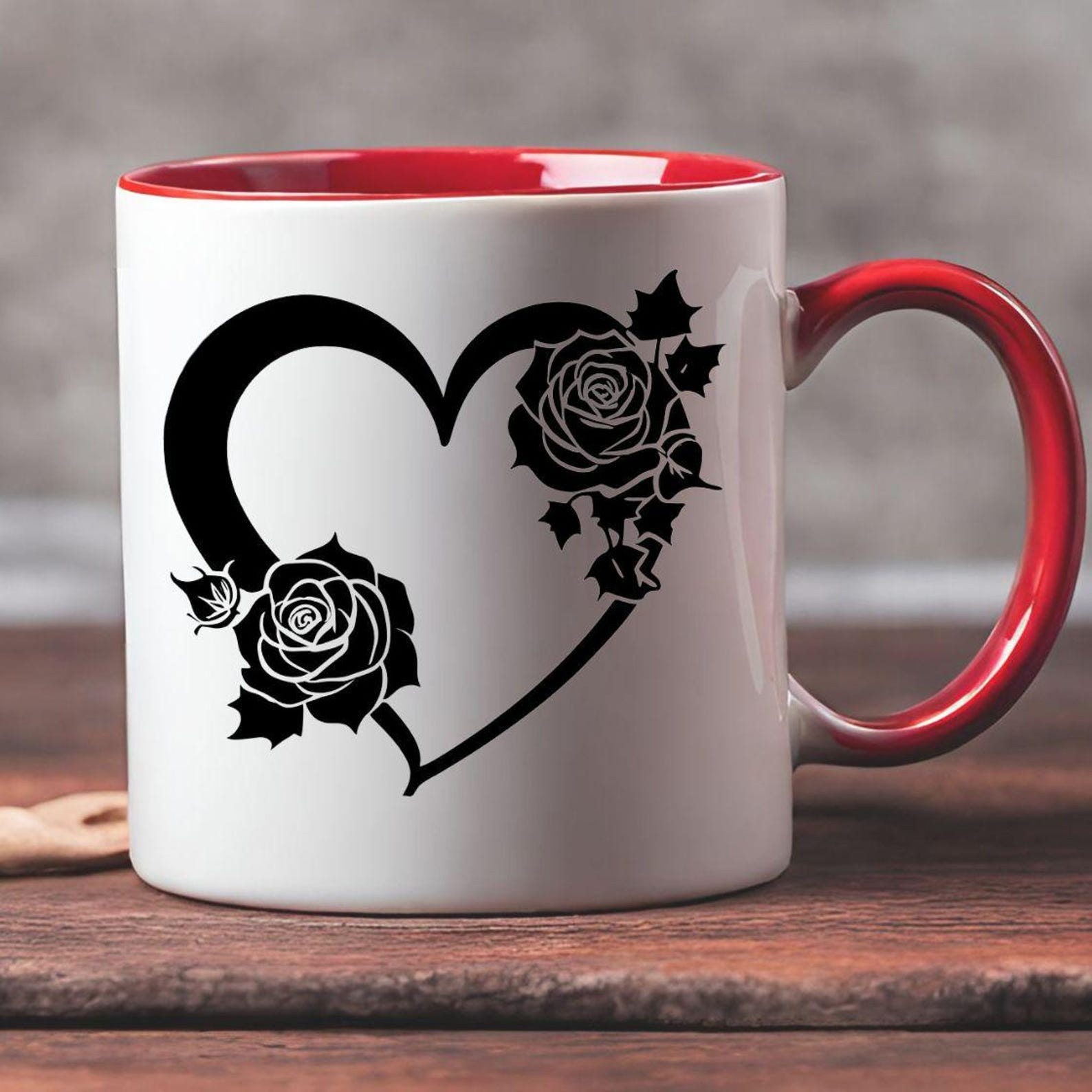 Heart With Roses Clipart, Flora Heart SVG, Romantic Heart Clipart PNG ...