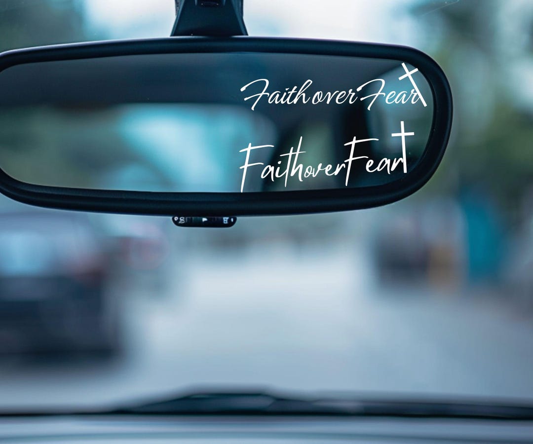 Faith Over Fear Car Mirror Decal, Christian Sticker, Stickers for Car ...