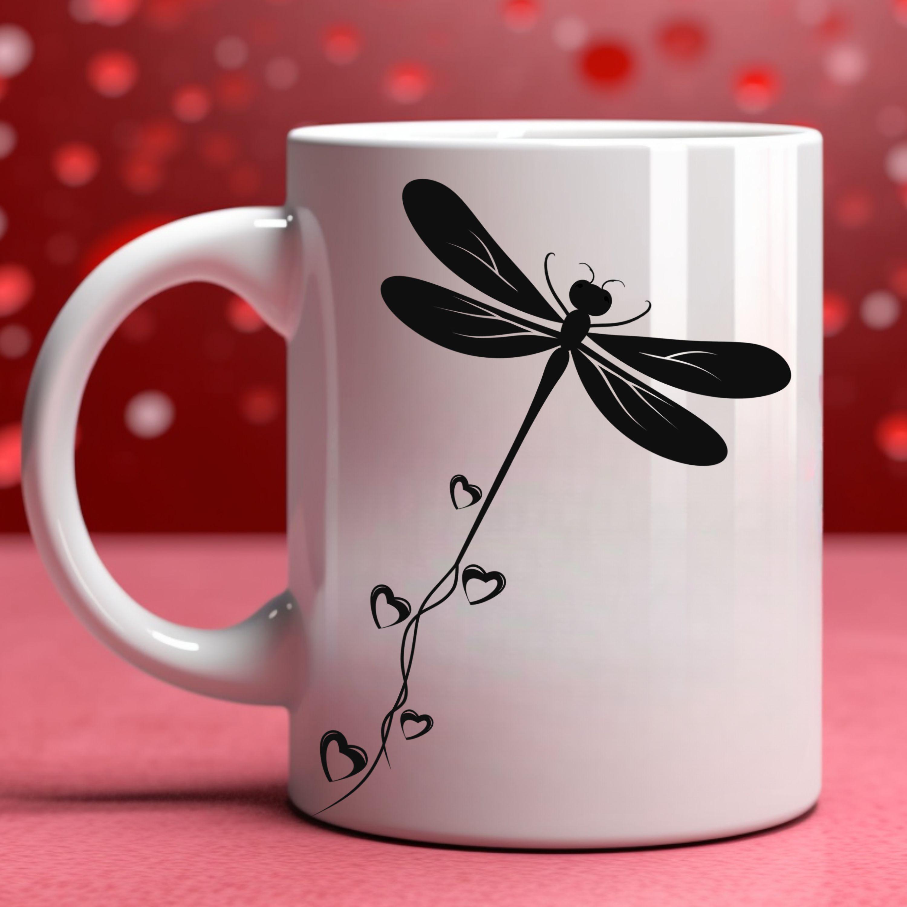 Whimsical Valentine Dragonfly SVG, Heart Dragonfly Clipart, Dragonfly ...