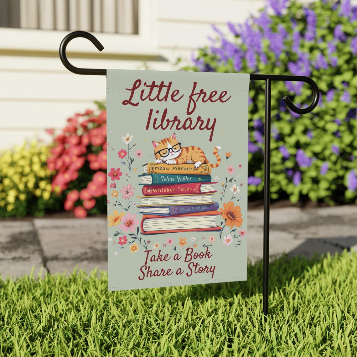 Little Free Library Flag,library Lawn Decor,free Little Library Decor ...