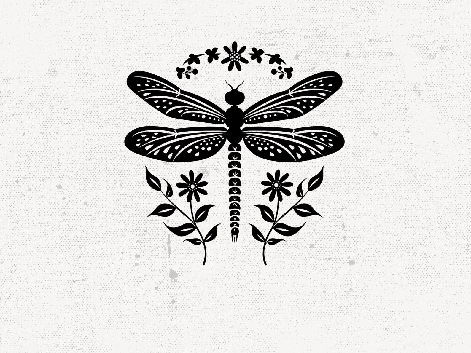 Whimsical Dragonfly Flowing Svg Png,dragonfly Tattoo,instant Download ...