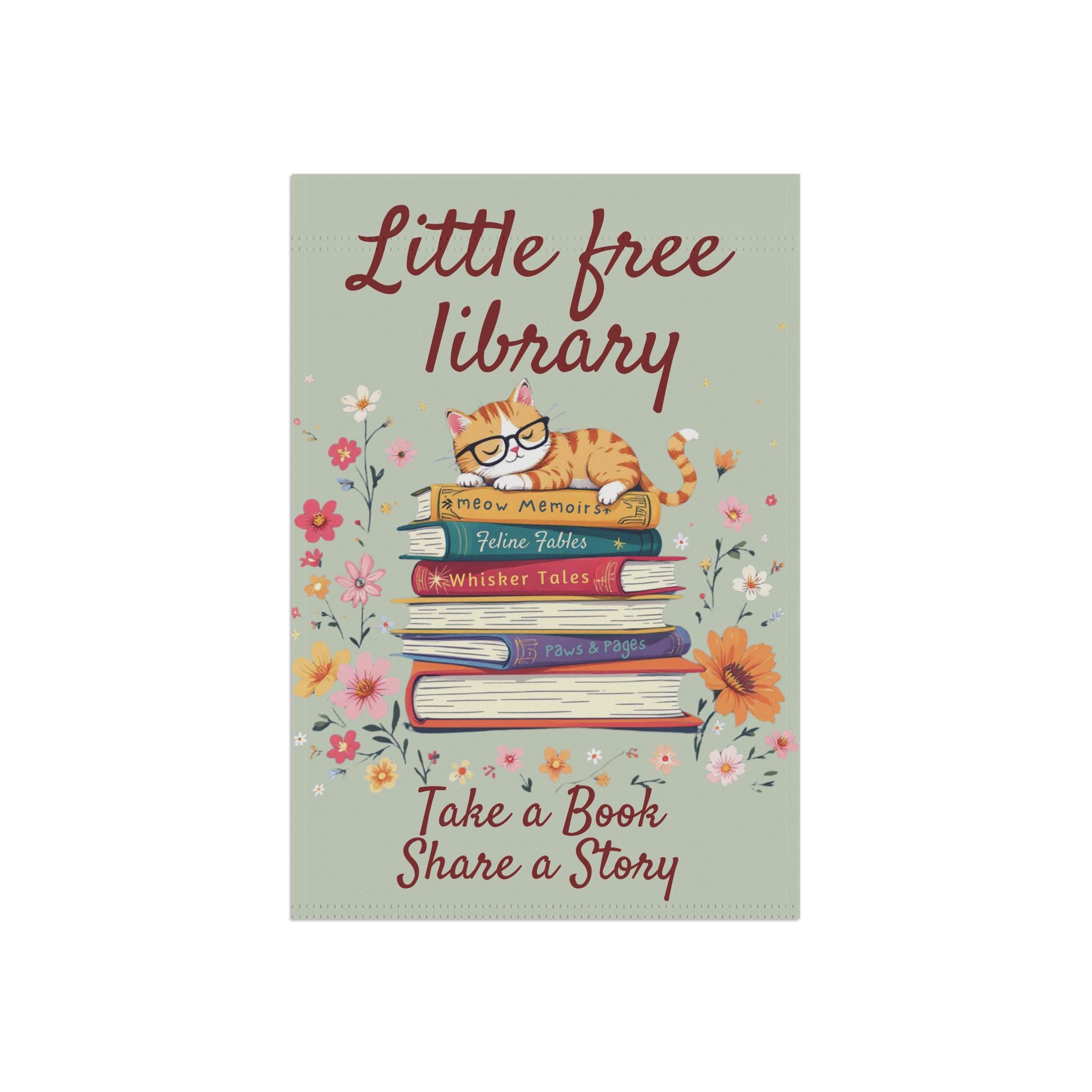 Little Free Library Flag,library Lawn Decor,free Little Library Decor ...