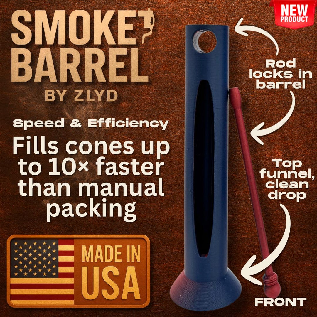 Cone Packer Smoke Barrel by ZLYD, Pre-roll Filler for 70mm, 84mm, 98mm ...