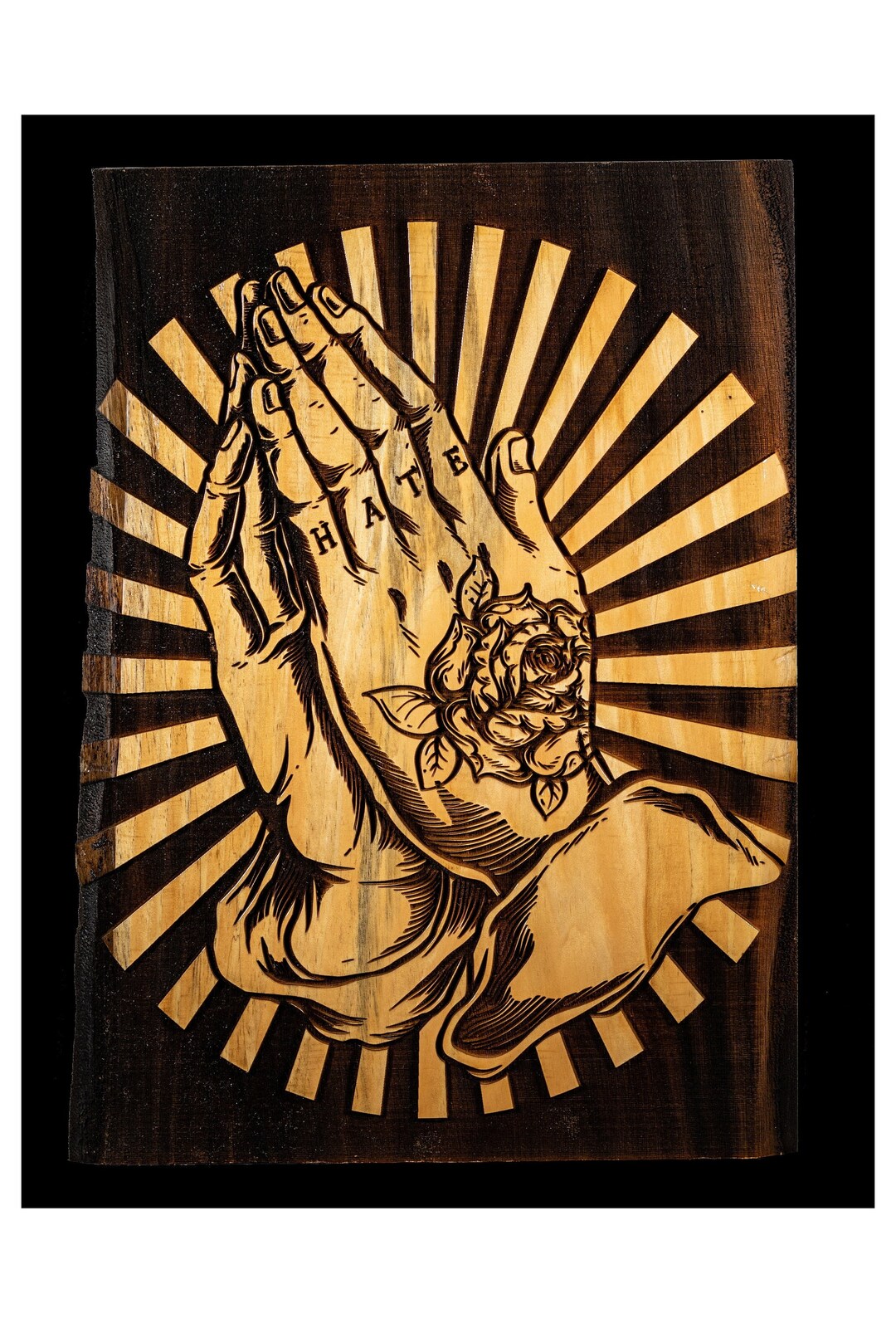 Exclusive 3D Wall Picture "praying Hands" Made of Solid Wood 40 X 50 Cm ...
