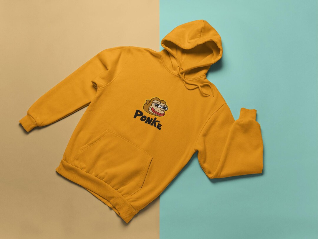 Yellow Ponke Memecoin Hoodie | Funny Crypto Meme Sweatshirt | Ponke ...