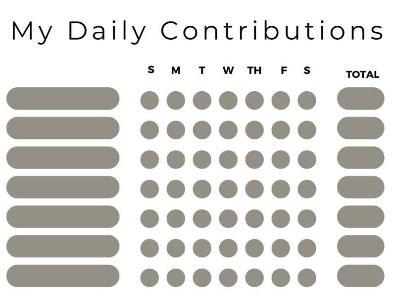 Neutral EDITABLE Contribution Chart | Kids Responsibility Chart, Chore ...