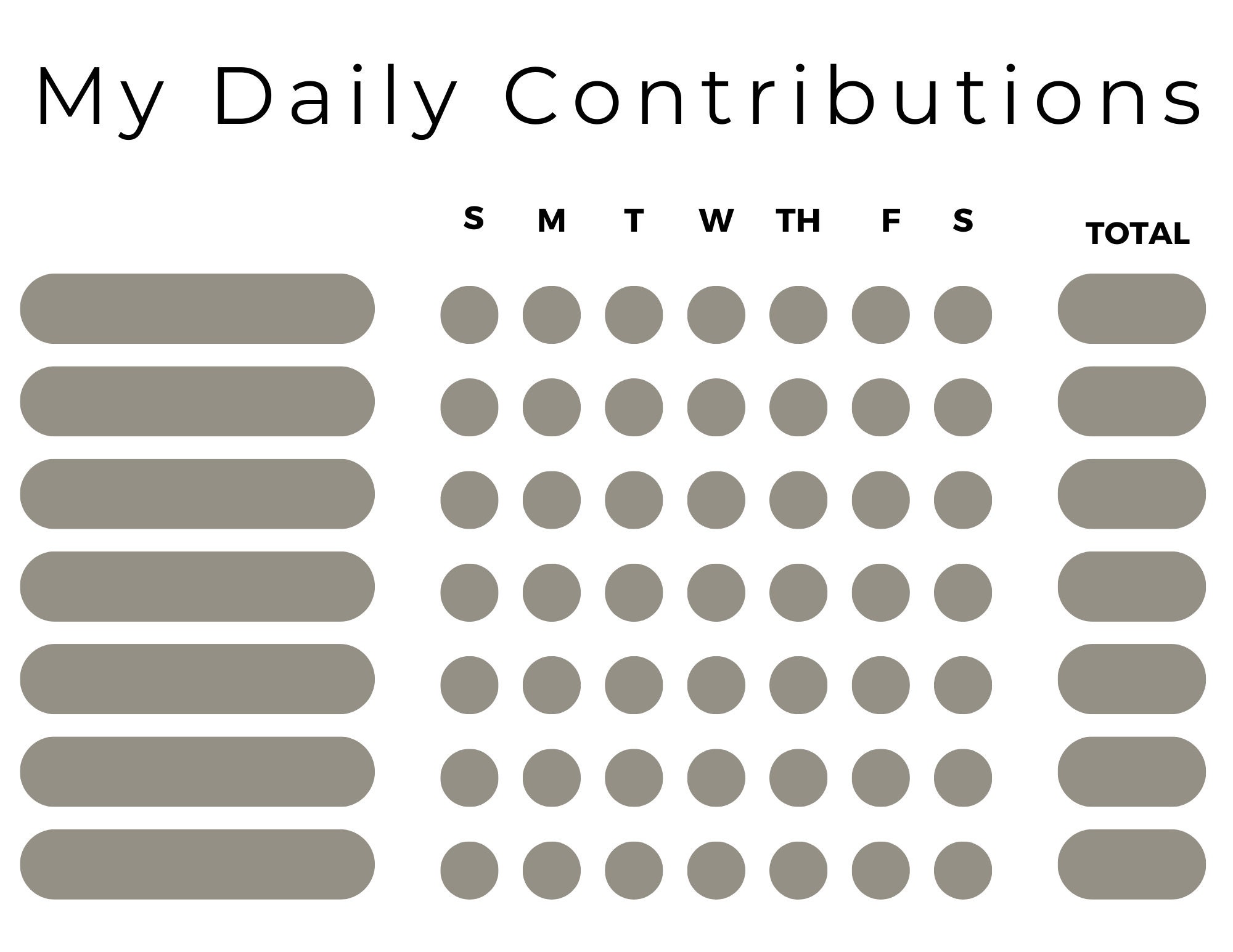 Neutral EDITABLE Contribution Chart | Kids Responsibility Chart, Chore ...
