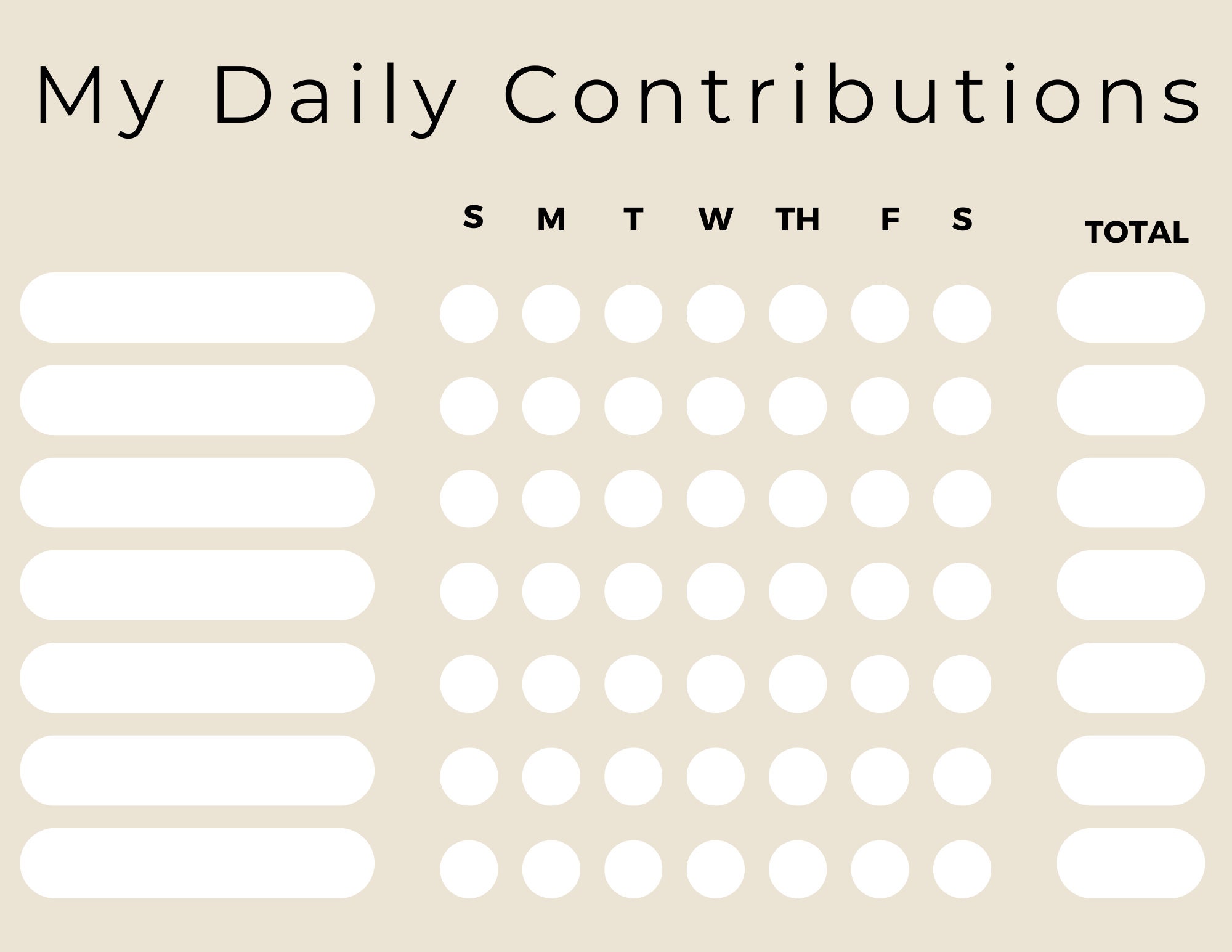Neutral EDITABLE Contribution Chart | Kids Responsibility Chart, Chore ...