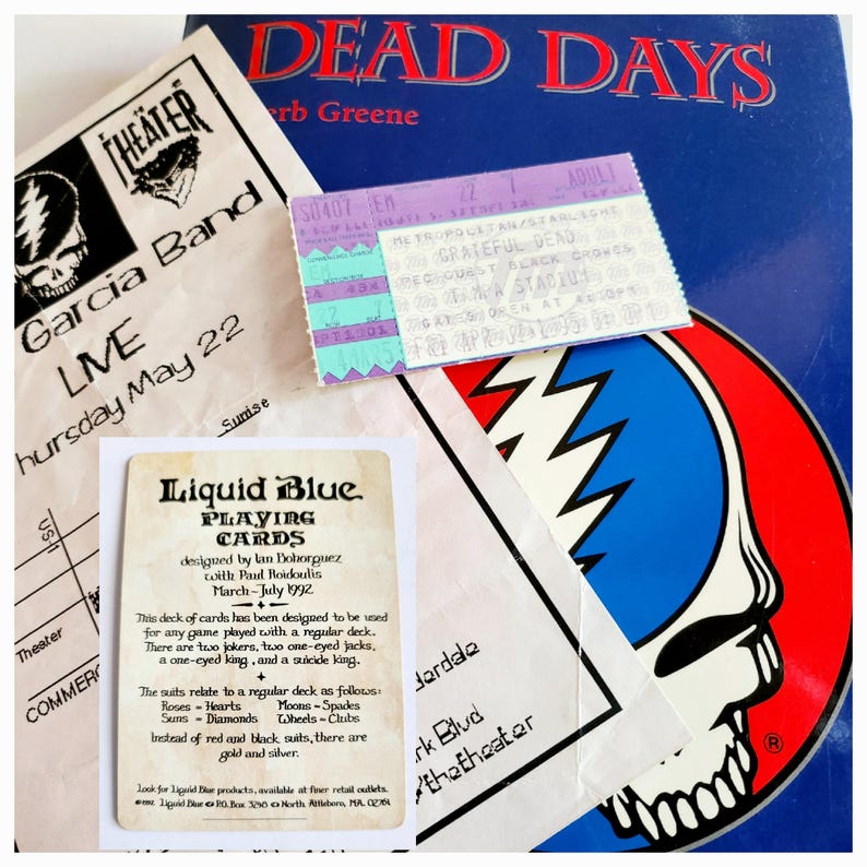 Vintage Liquid Blue Playing Cards Grateful Dead Poker Deck by Ian ...