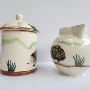 Jane and Stephen Baughan Pottery Hedgehogs Creamer Pitcher and Lidded ...
