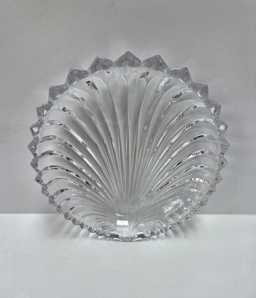 Fitz and Floyd Platano Crystal Clamshell Platter, Clear Glass Scallop ...