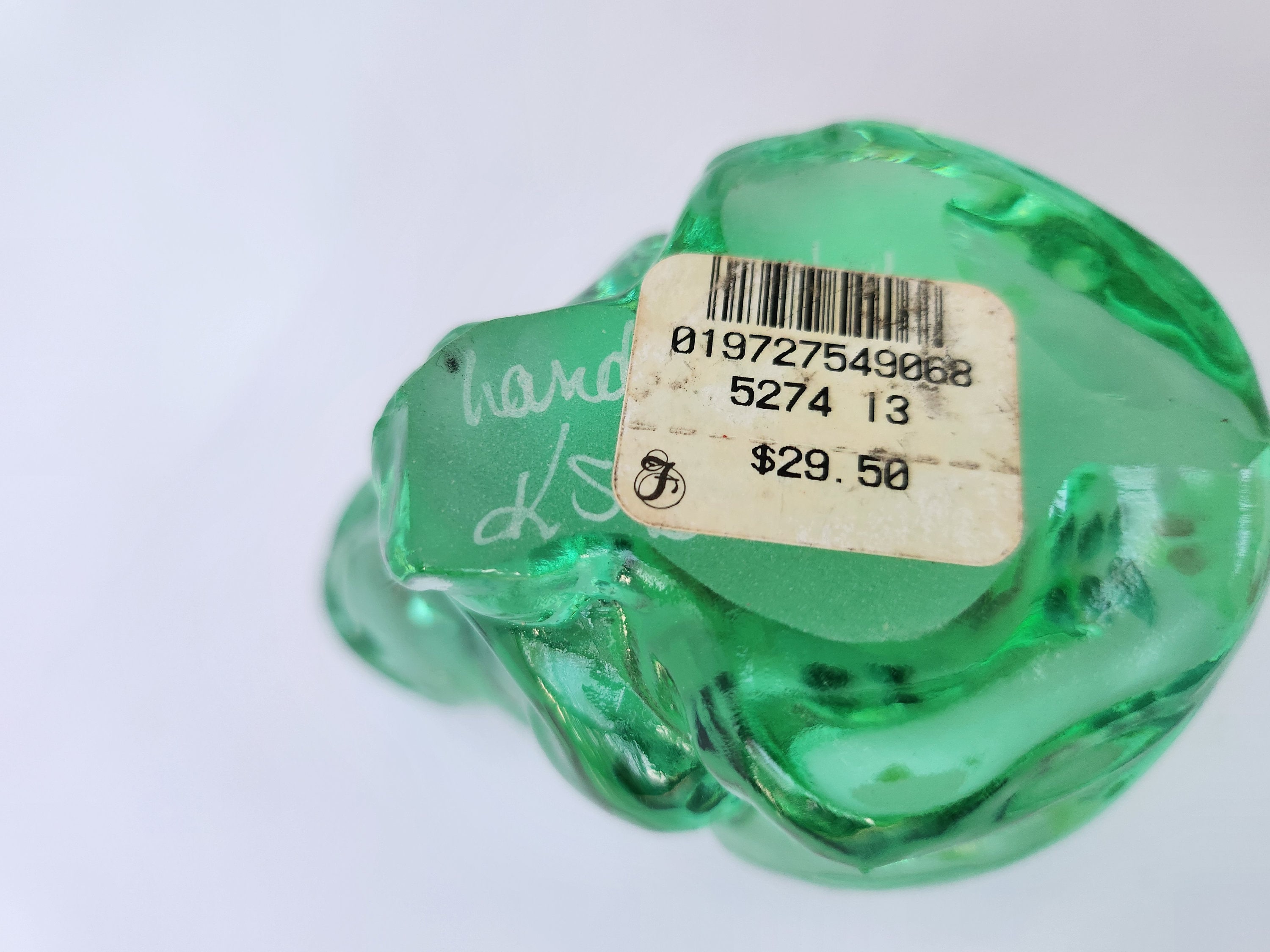 Vintage Fenton Glass Green Frog Figurine, Collectible Handpainted Toad ...