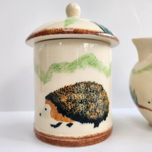 Jane and Stephen Baughan Pottery Hedgehogs Creamer Pitcher and Lidded ...