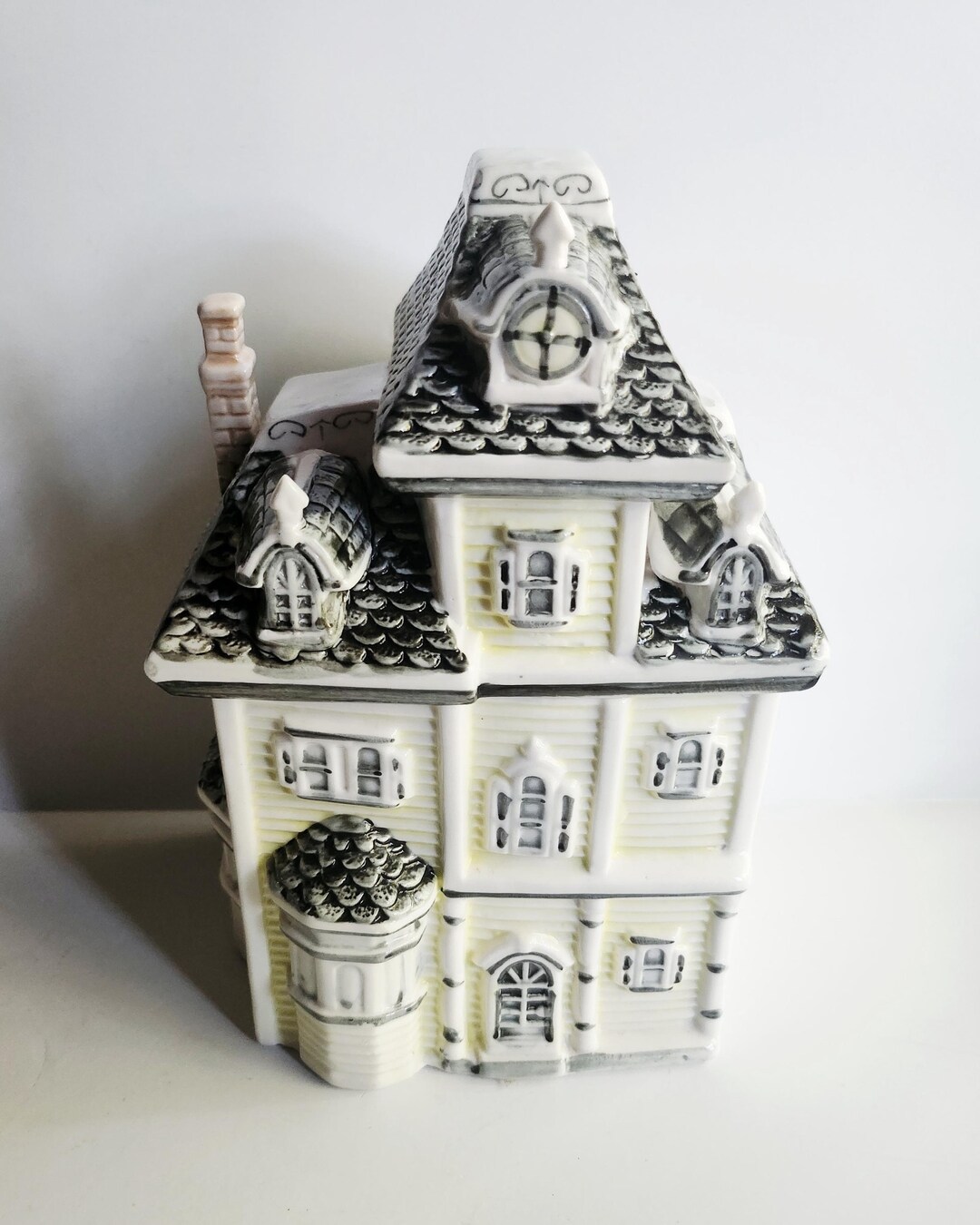 Victorian House Cookie Jar, Decorative Lidded Canister, Spooky Mansion ...