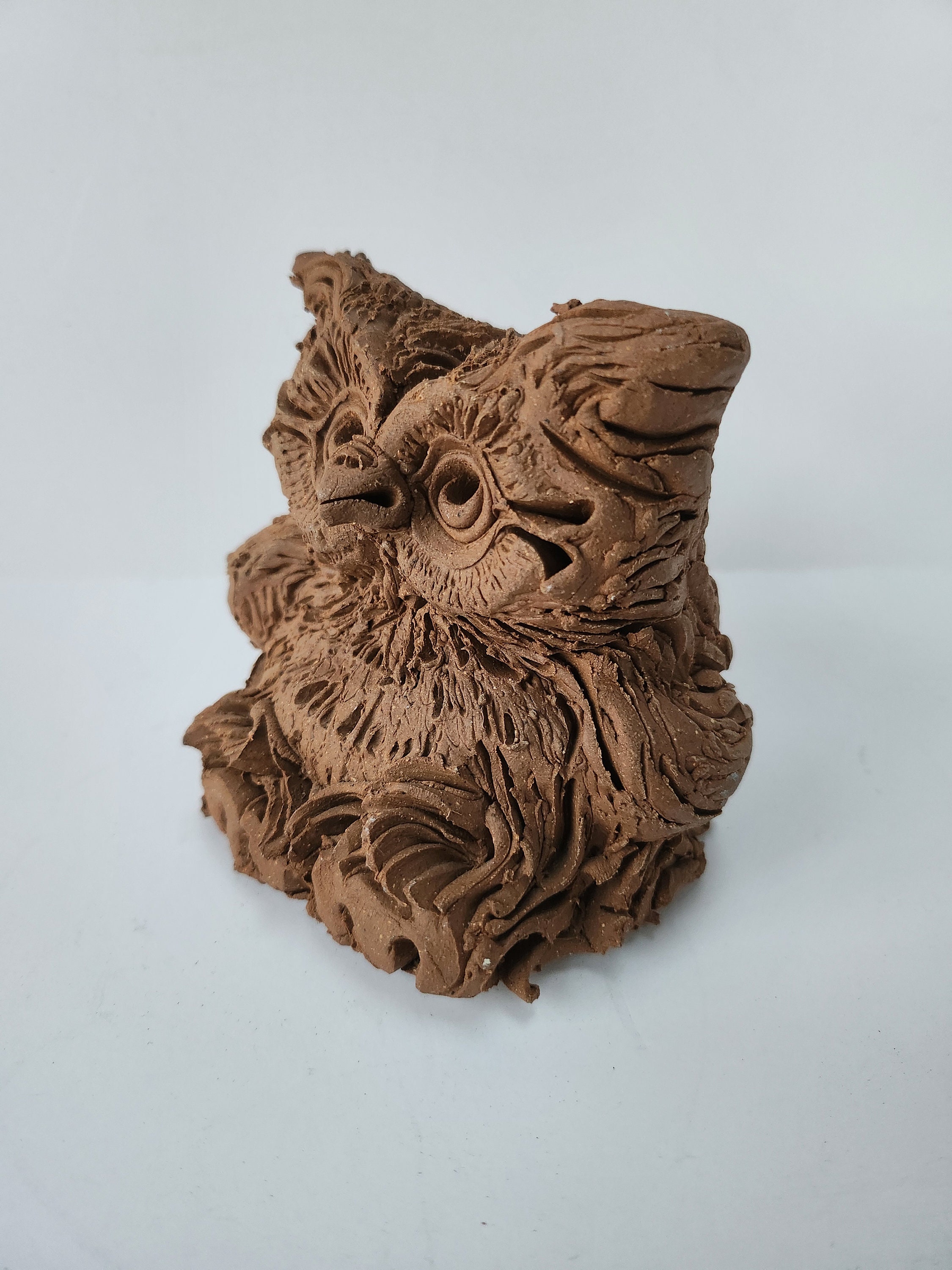 Vintage Buhner Studio Clay Owl Figurine, Handmade Quirky Bird Sculpture ...