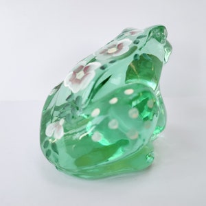 Vintage Fenton Glass Green Frog Figurine, Collectible Handpainted Toad ...