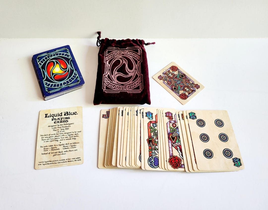 Vintage Liquid Blue Playing Cards Grateful Dead Poker Deck by Ian ...