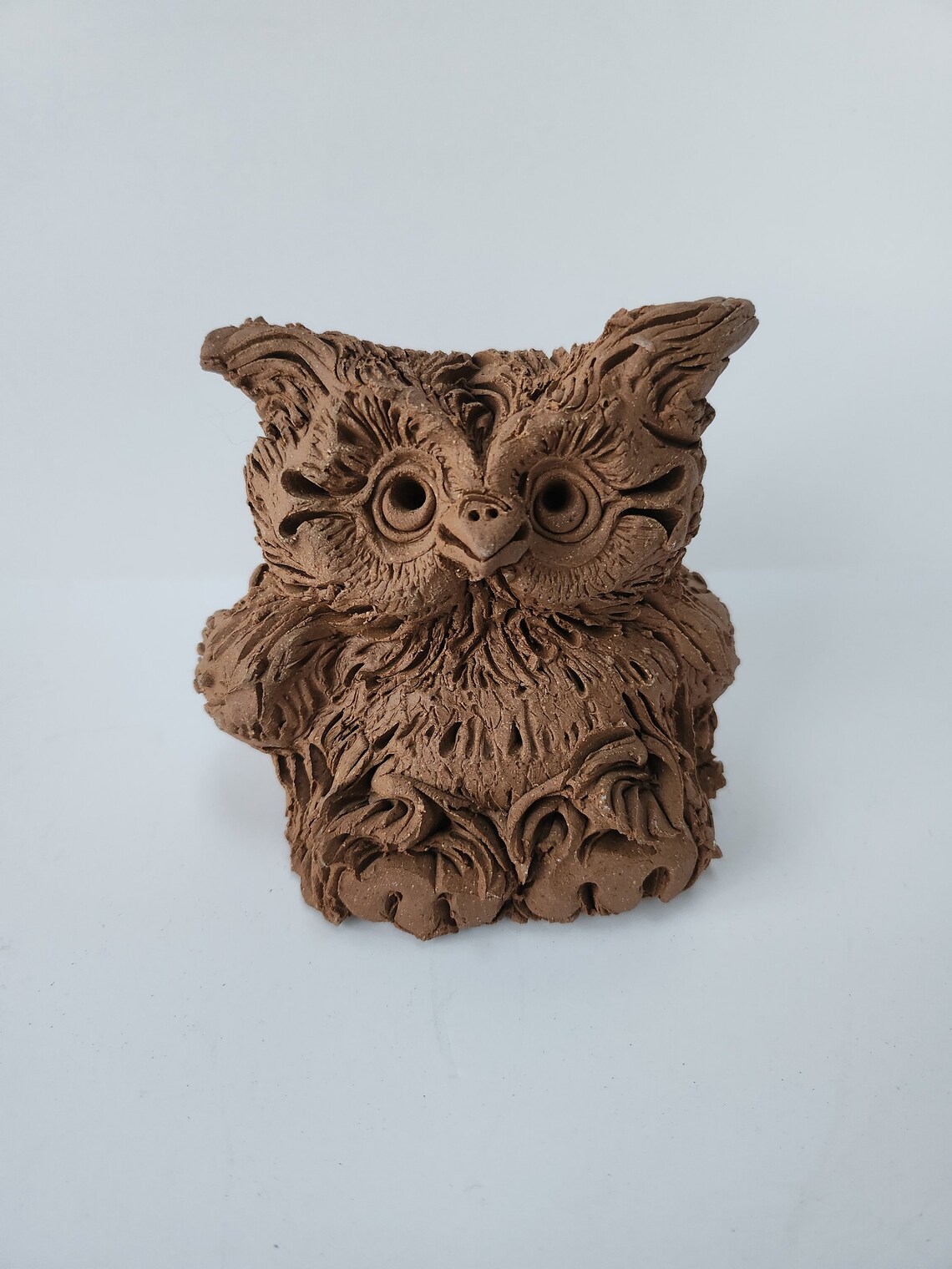 Vintage Buhner Studio Clay Owl Figurine, Handmade Quirky Bird Sculpture ...