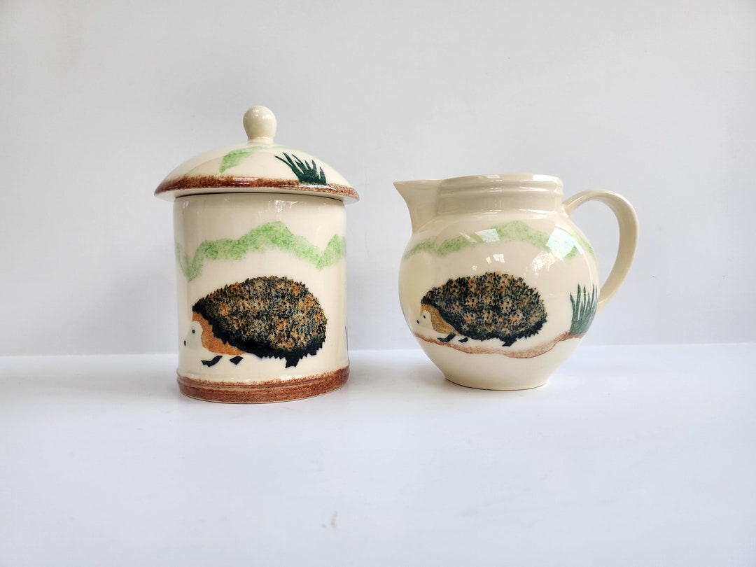 Jane and Stephen Baughan Pottery Hedgehogs Creamer Pitcher and Lidded ...