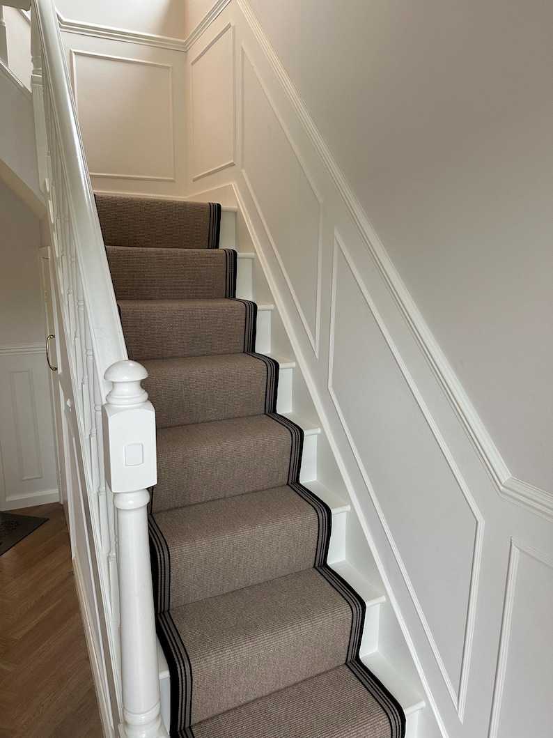 Flatweave Stair Runner With Striped Tape - Etsy