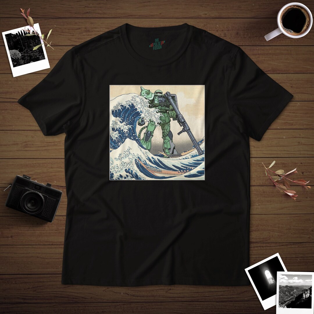 MS-06 Zaku II Green Zaku Gundam Mobile Suit in the Great Wave off ...