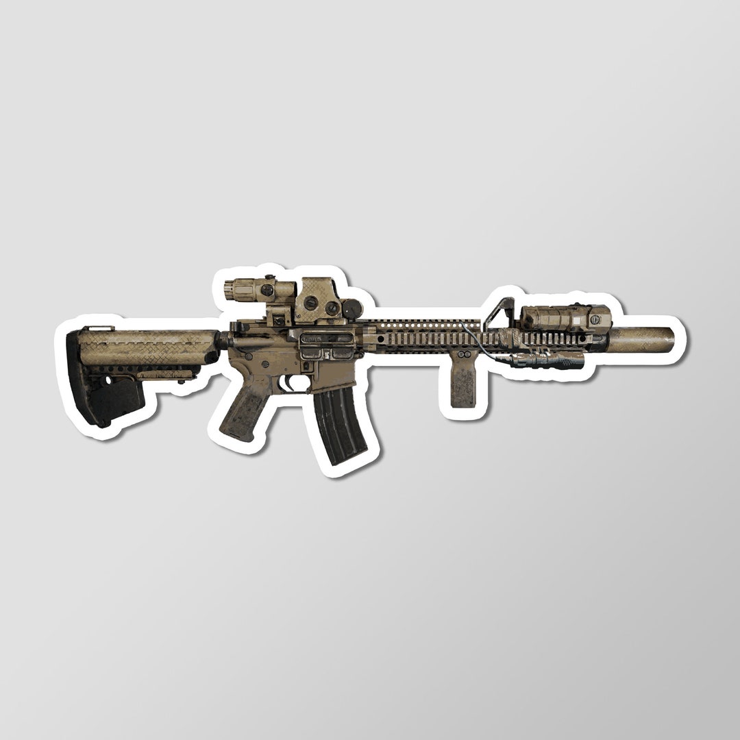 M4A1 BLOCK 2 Rifle Art Decal Glossy Vinyl Laminated Sticker 4" Length ...