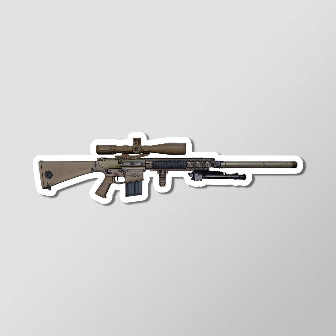 M110 SASS Designated Marksman Rifle Art Decal Glossy Vinyl Laminated ...