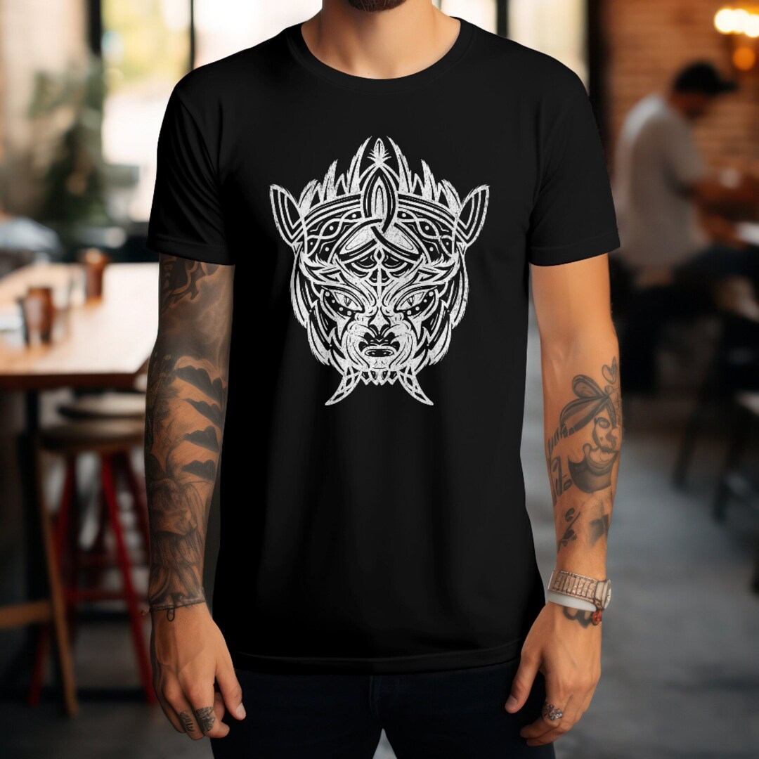 Fenrir Mandala Wolf T-shirt | Norse Mythology Celtic Knot Tribal ...