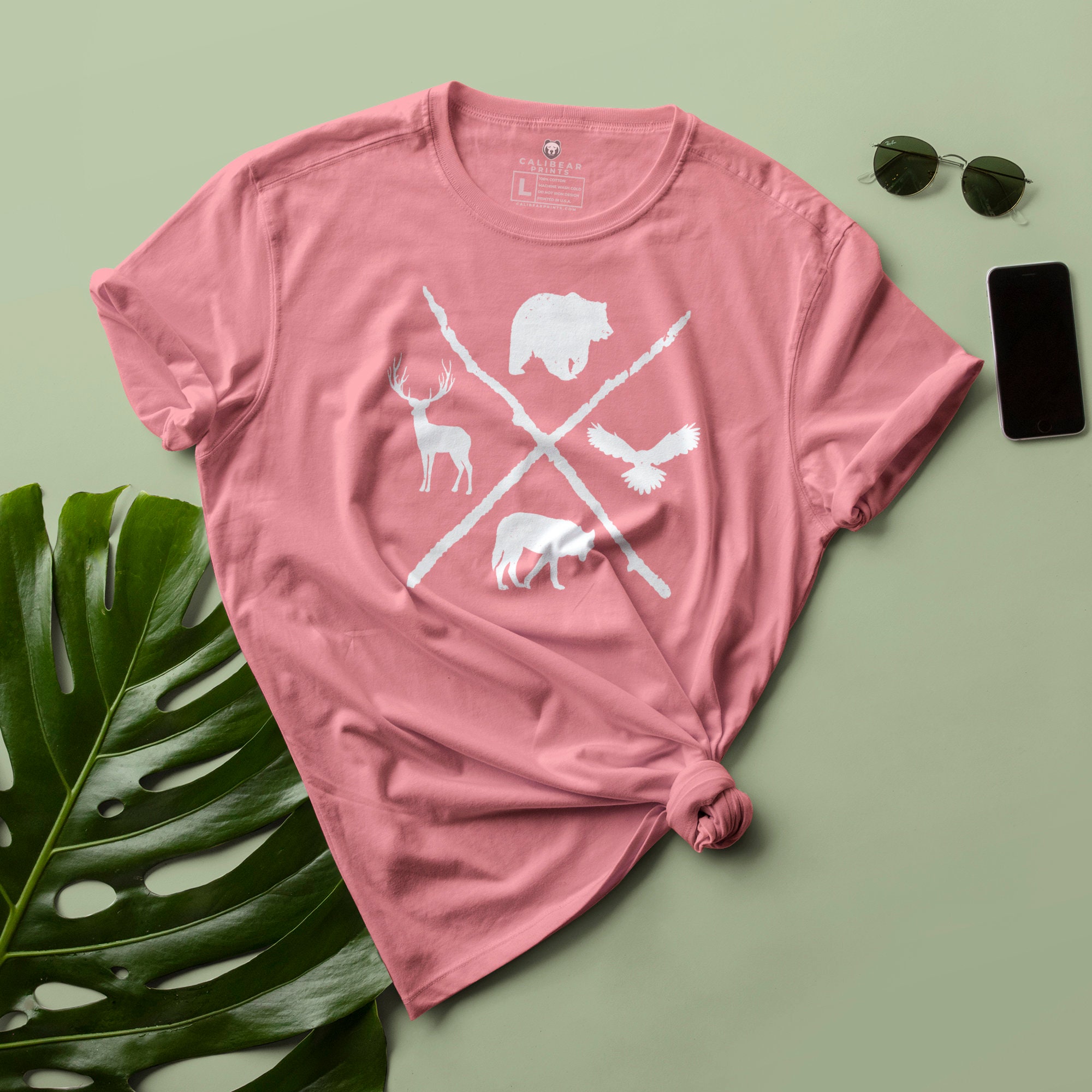 Unique X-shaped Silhouette of Animals, Bear, Eagle, Wolf, Deer, Nature ...