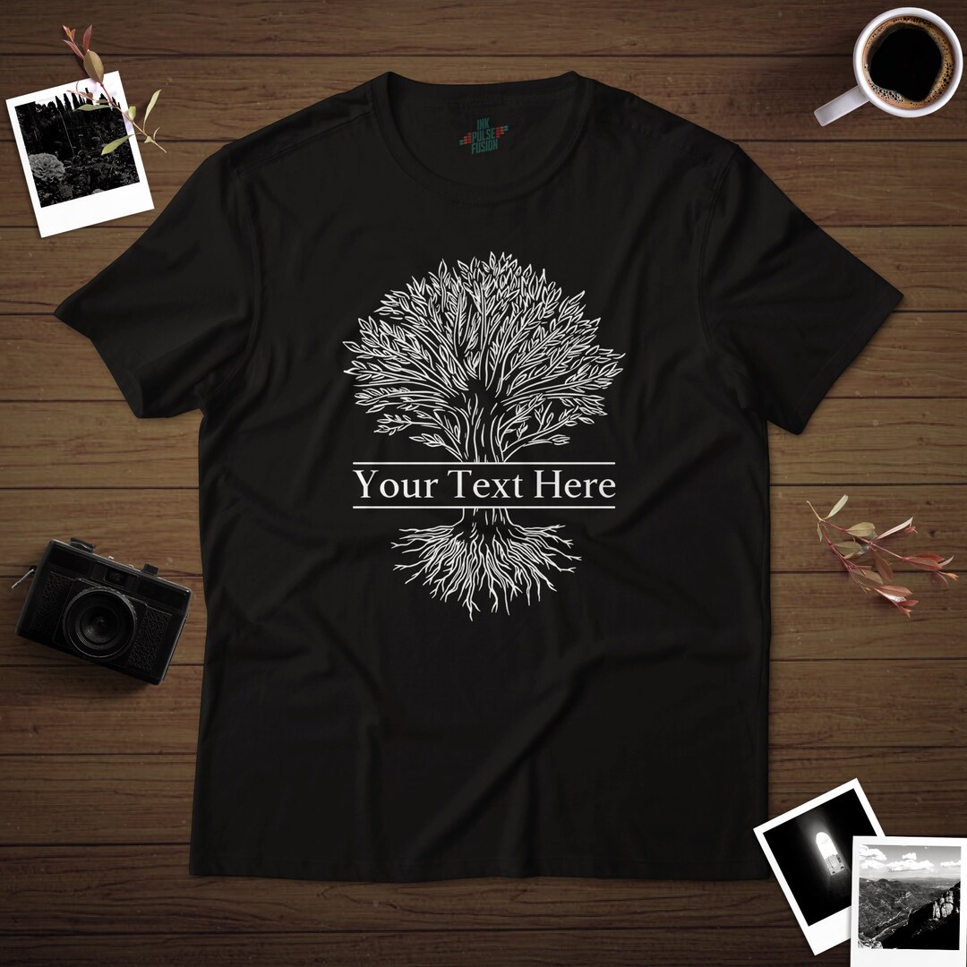 Tree Roots Line Art - Add Your Custom Text - Silhouette Aesthetic ...