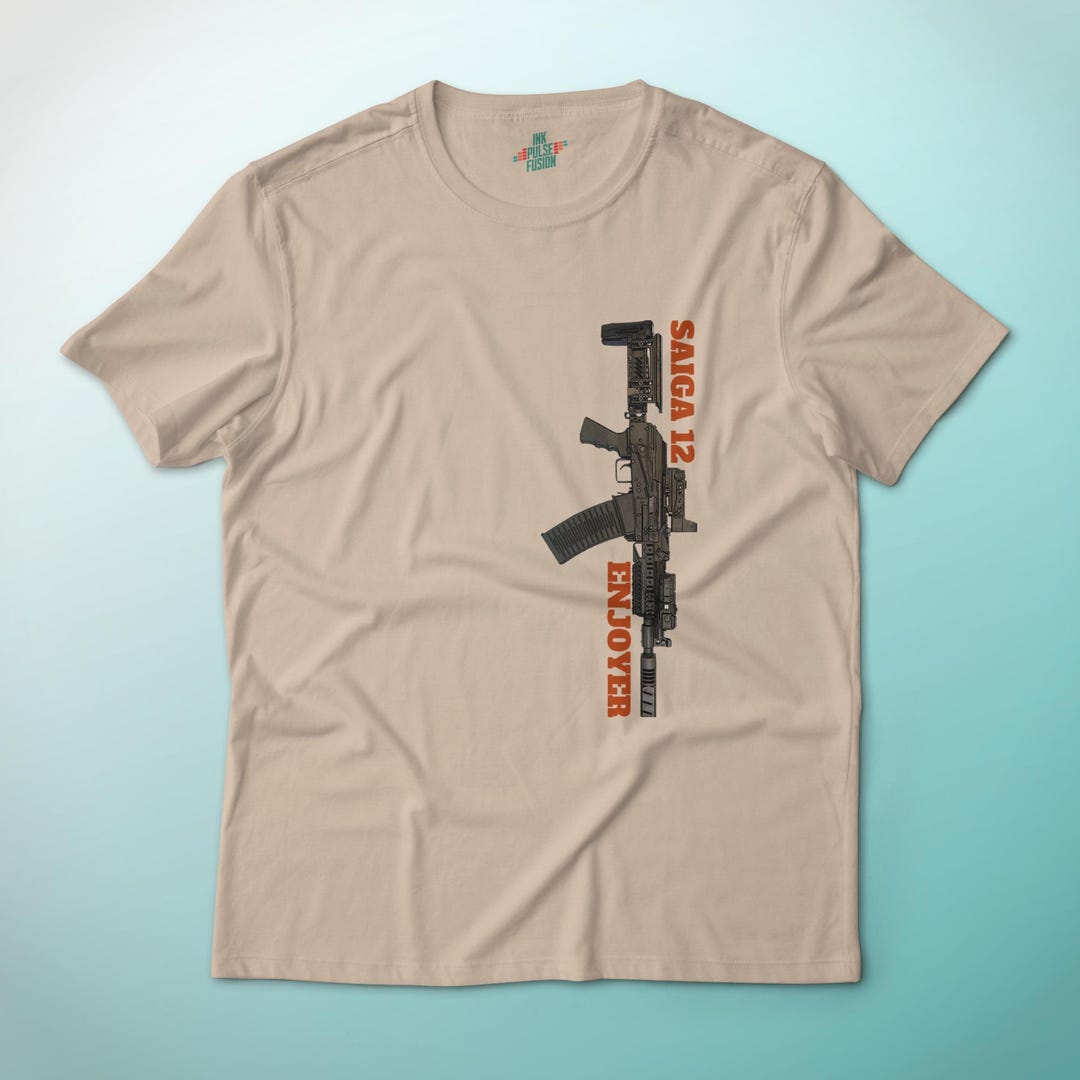 Saiga 12 Tactical AK Shotgun Enjoyer - Minimalistic Gun Art Humor ...