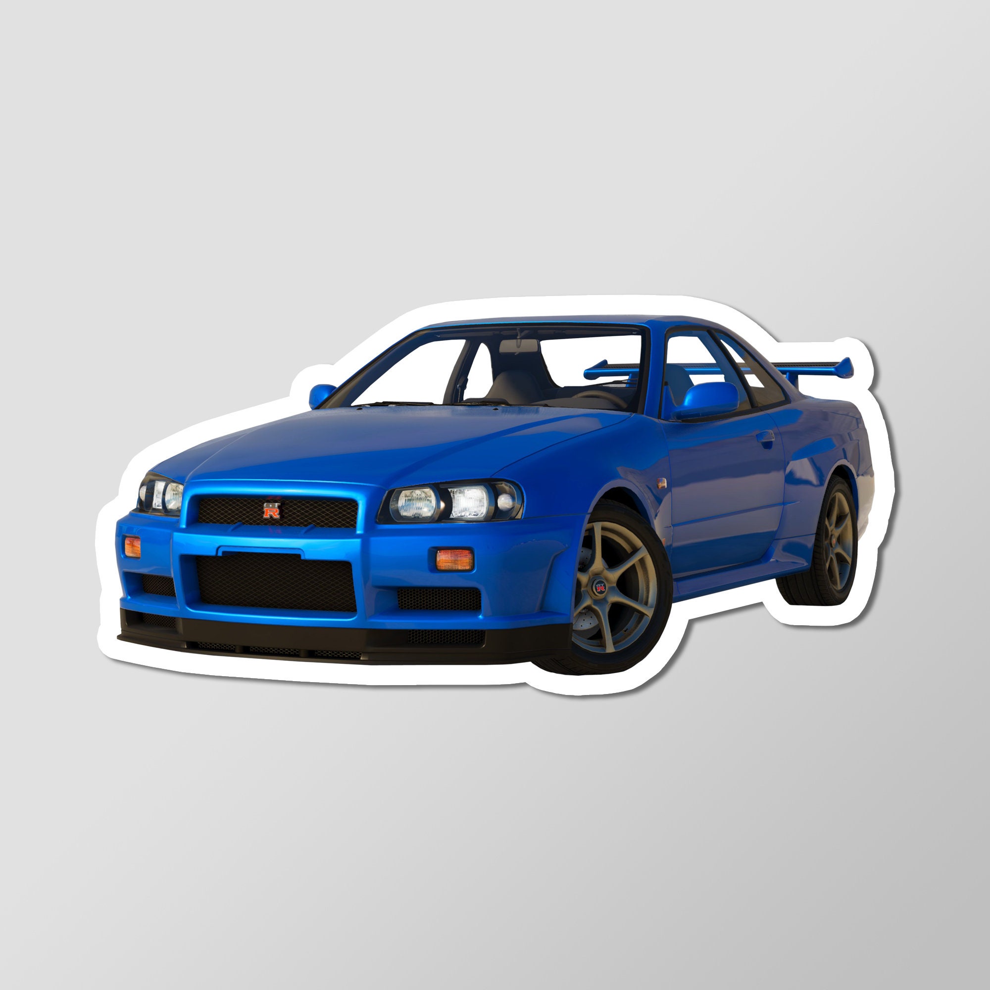 2002 Skyline GT-R R34 Japanese Classic Sportscar Car Glossy Vinyl ...