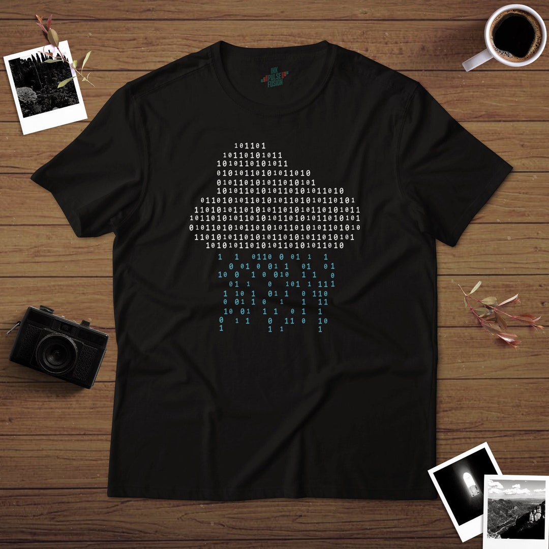 Binary Code Rainy Cloud T-shirt, Programming Coding Tee, Coders ...