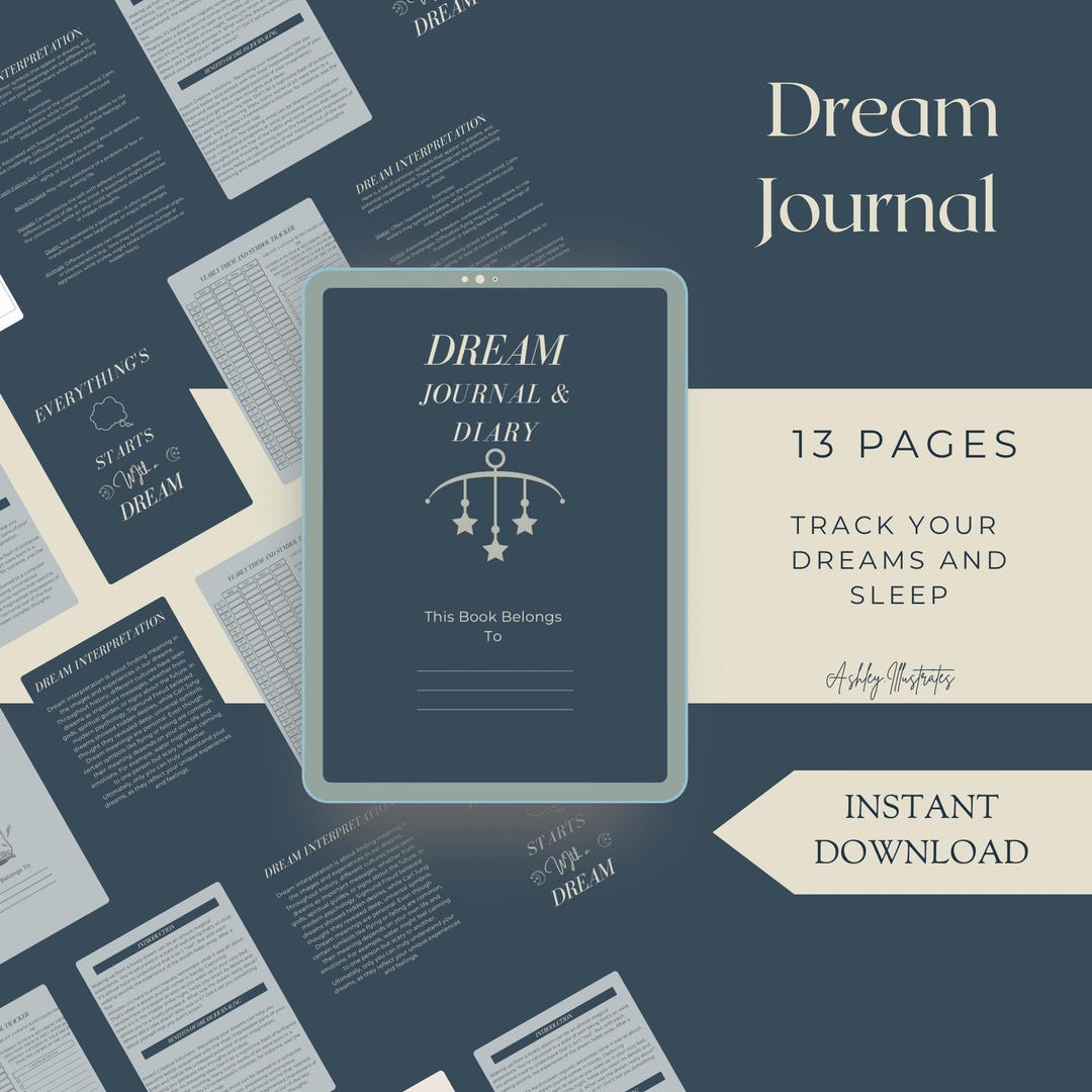 Dream Journal, Sleep Tracker Record, Reflect, Interpret Your Dreams ...