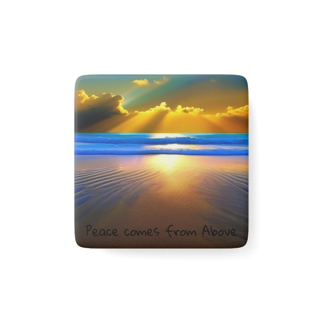 Ocean Sunset Magnet, Fridge Decor, Peaceful Coastal Kitchen, Office ...
