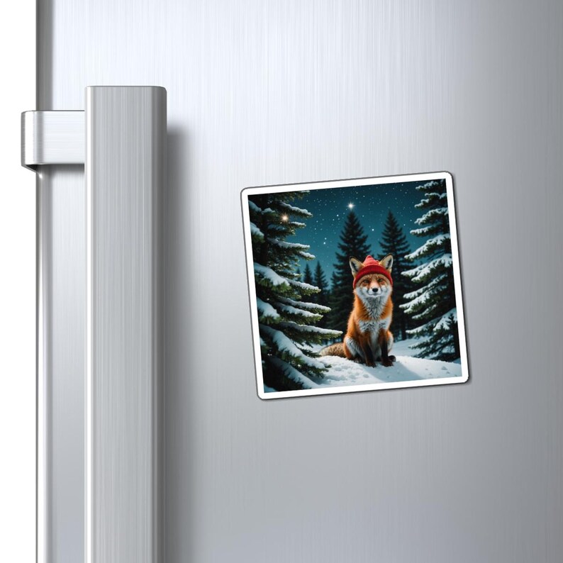 Magnets - Whimsical Fox Under the North Star, Cute Fridge Decor, Animal ...