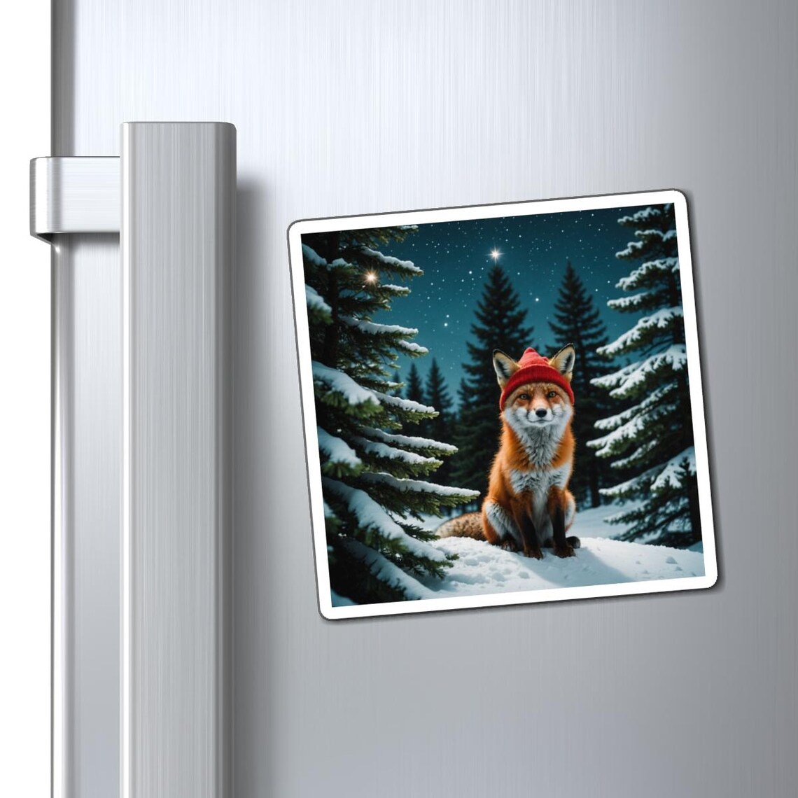 Magnets - Whimsical Fox Under the North Star, Cute Fridge Decor, Animal ...