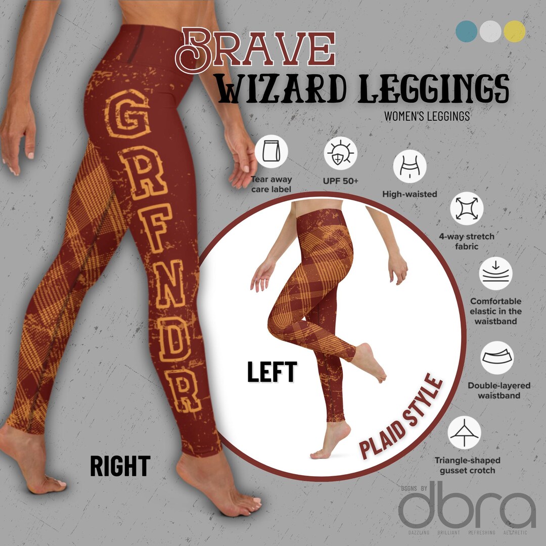 Brave Wizard Leggings | Magical Red Gold Women's High-waisted Yoga ...