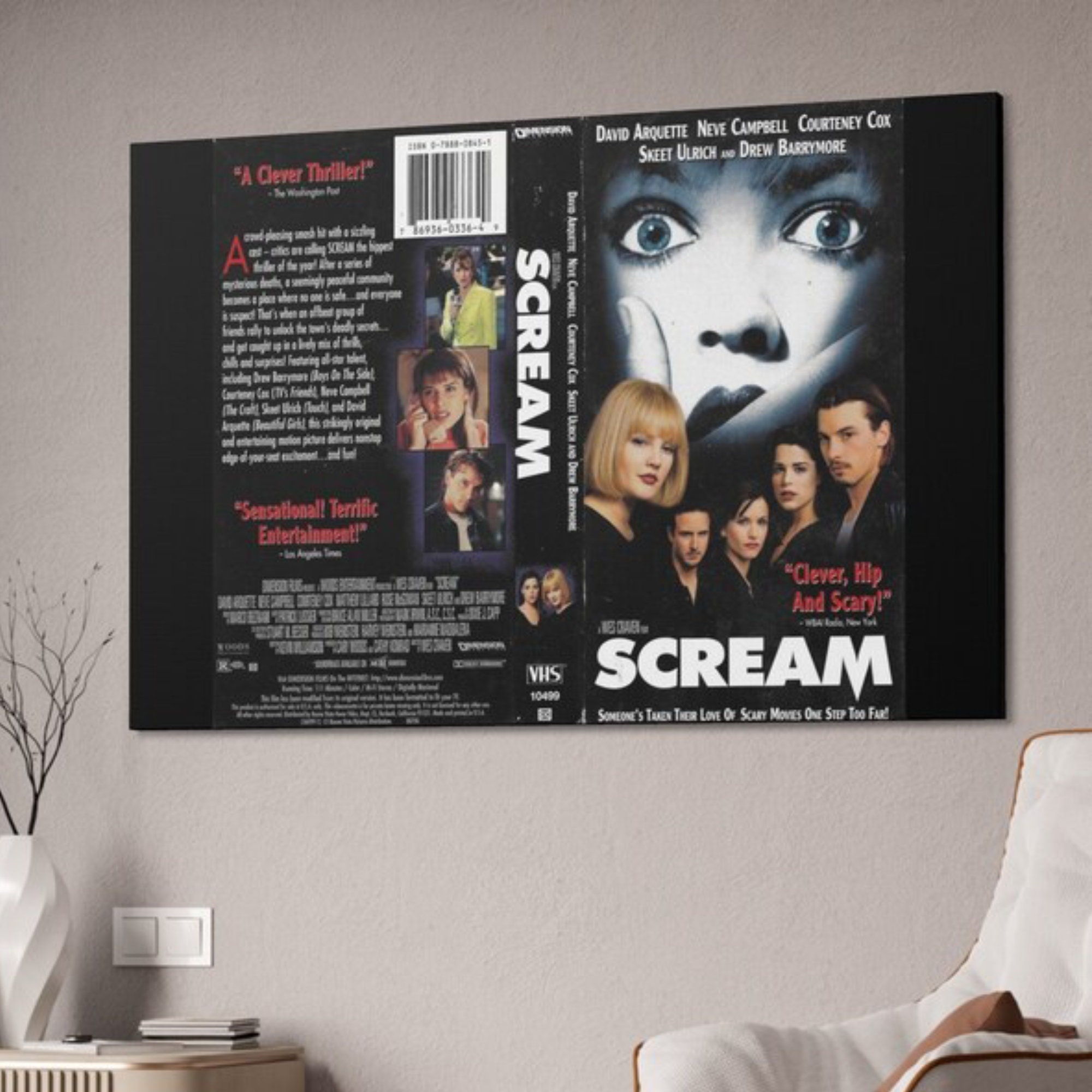 80s 90s Retro Scream VHS Cover Art Canvas Stretched - Etsy