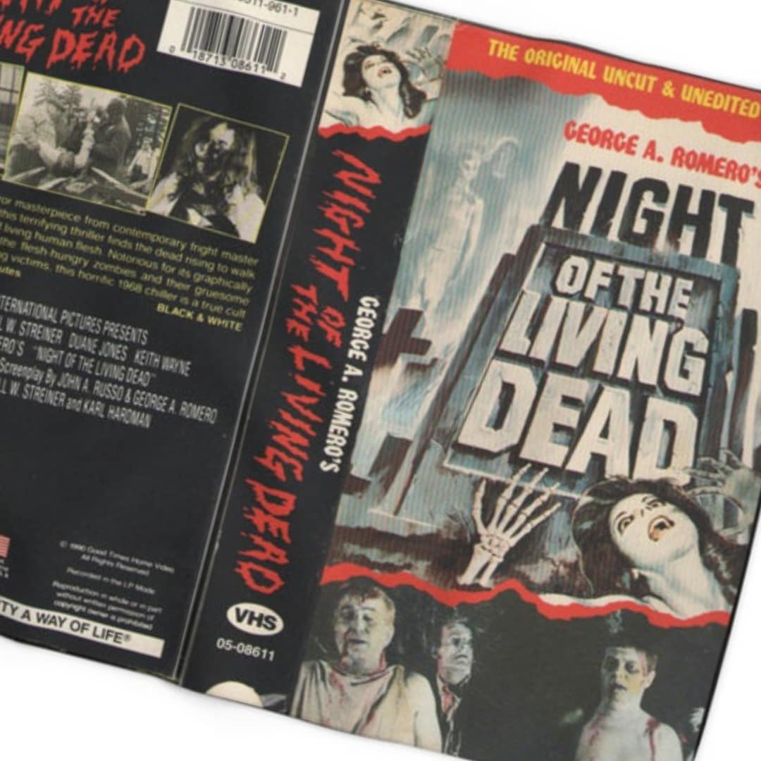 Custom Distressed Gen X 80s Retro Night of the Living Dead VHS Cover XL ...