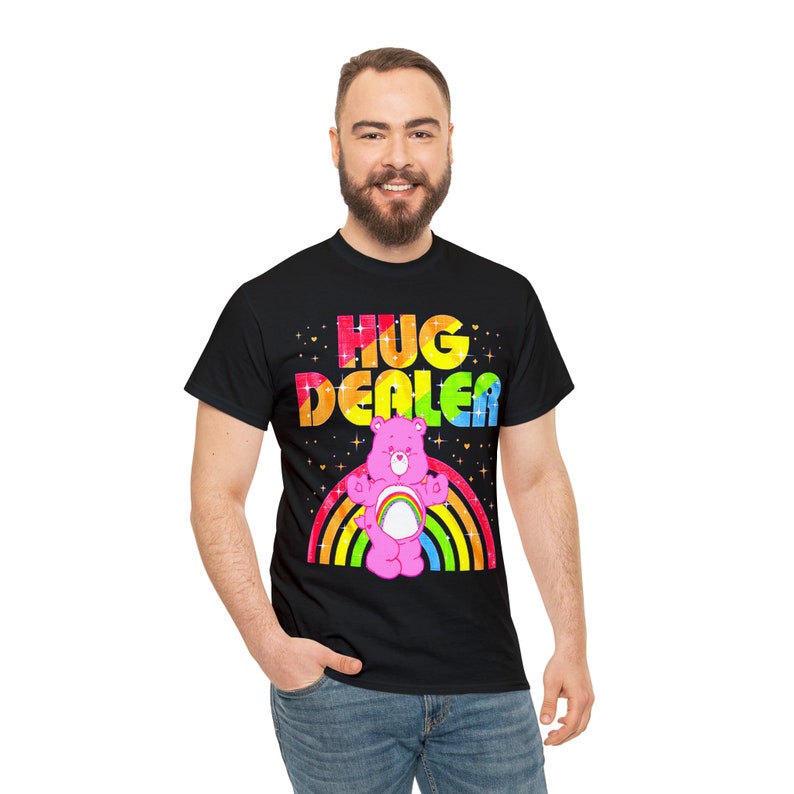 Distressed Iconic 80s Retro Hug Dealer Care Bear Parody T Shirt ...