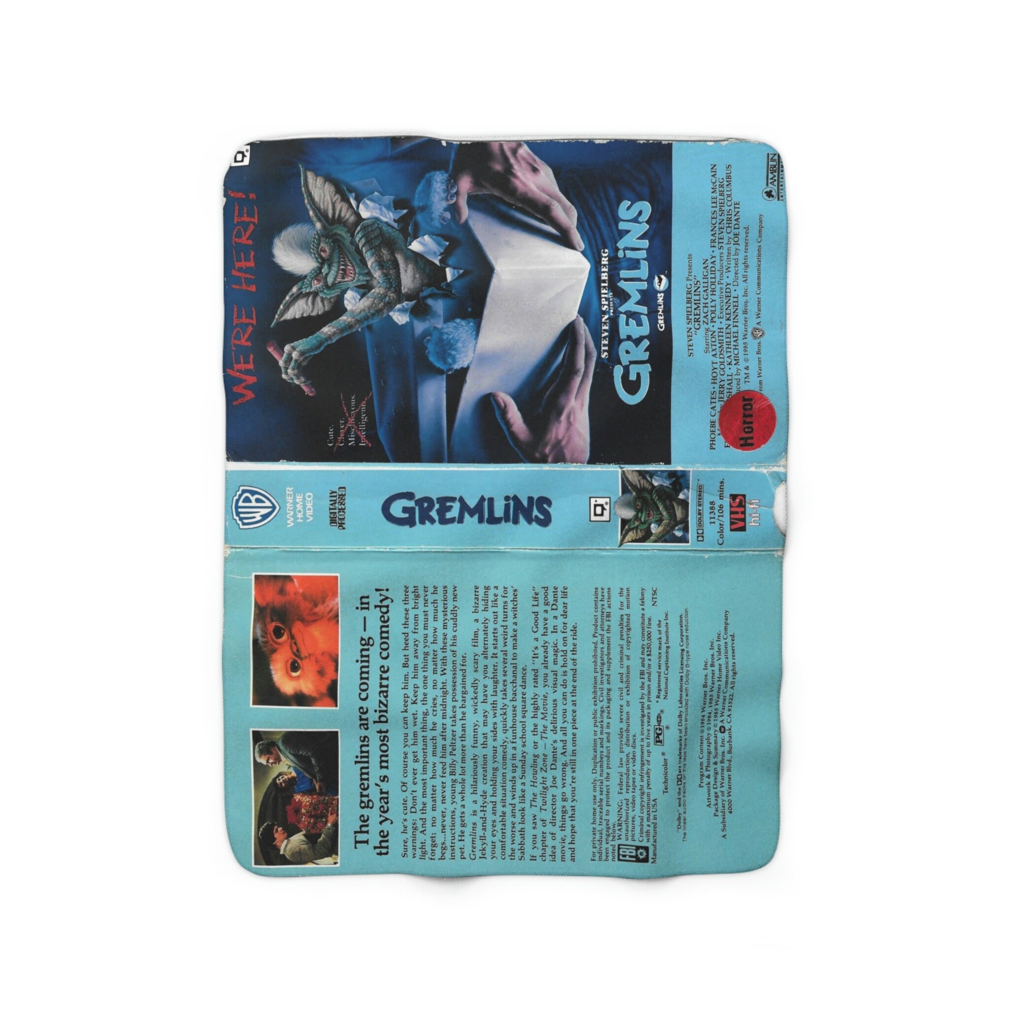80s, Retro, Gremlins VHS Movie Cover Blanket, NOSTALGIA, Vintage Style ...