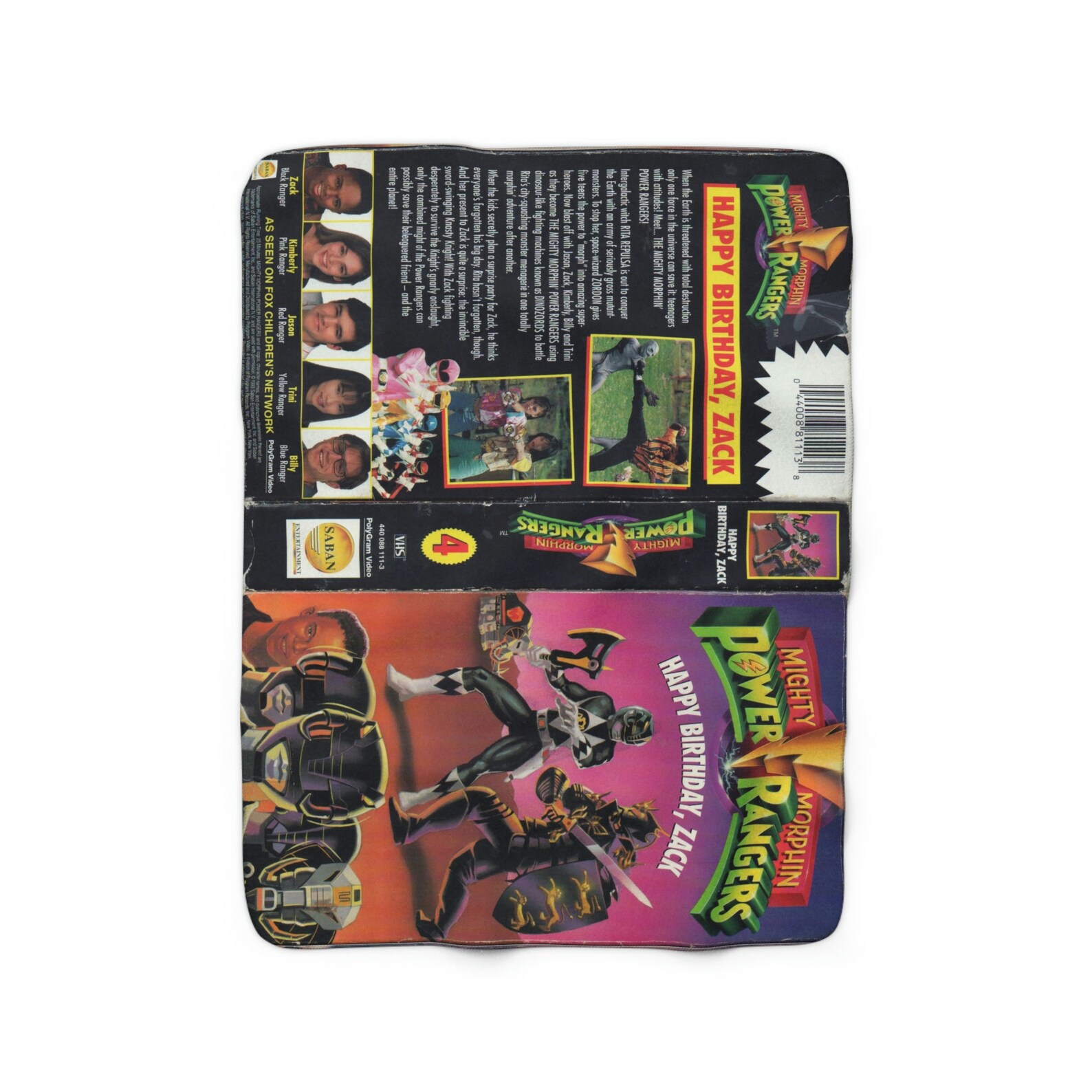 90s Retro Nostalgia Power Rangers VHS Cover Print Sherpa Fleece Blanket ...