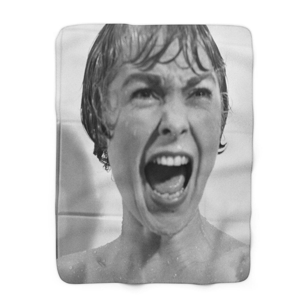 Retro Horror Psycho Scream Shower Hitchcock Sherpa Fleece Blanket ...