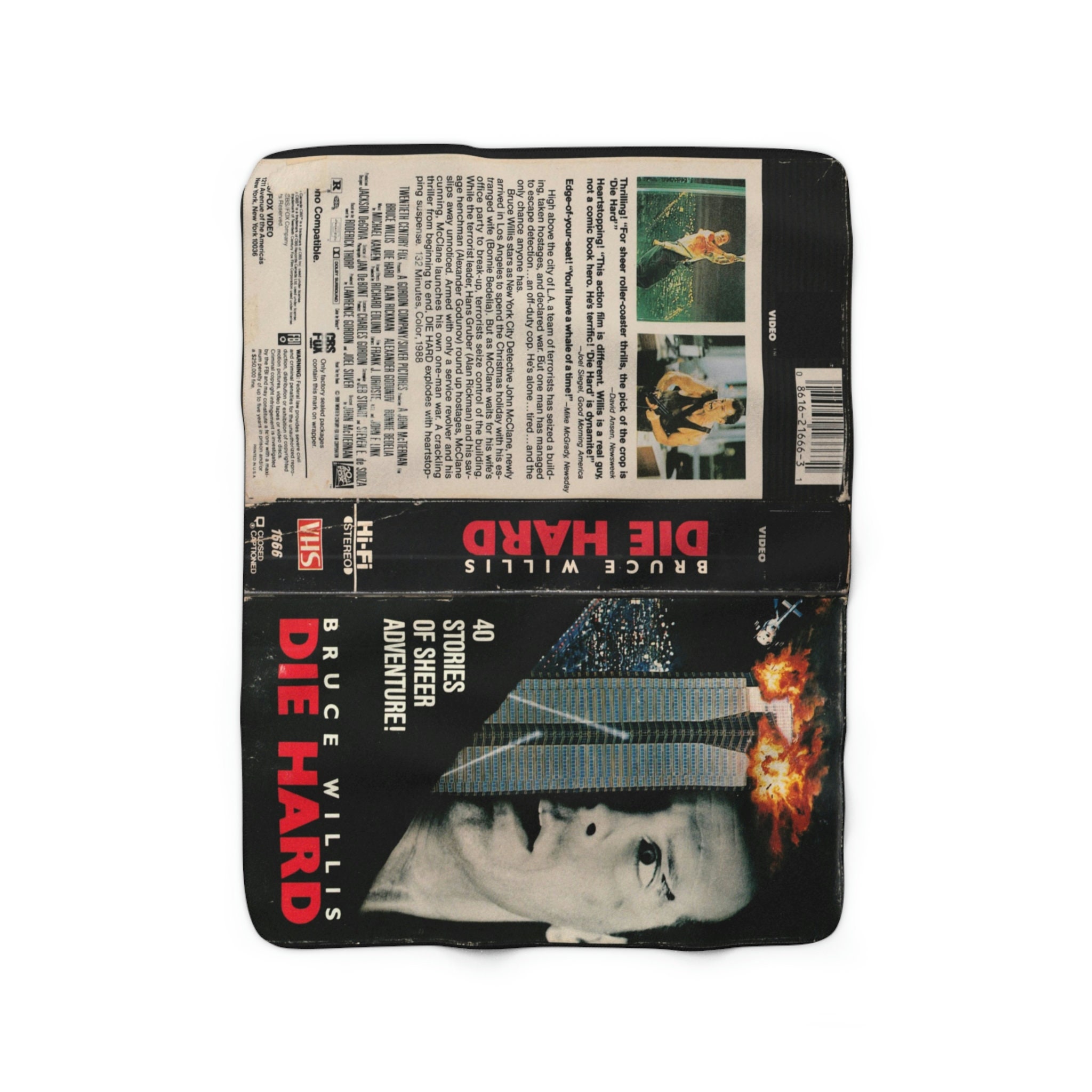 80s RETRO die hard vhs VHS Sherpa Fleece Blanket sold by Reeta ...
