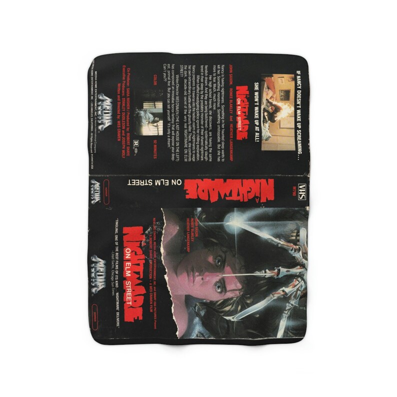 Freddy Krueger 80s Retro Nightmare on Elm Street VHS Cover Sherpa ...