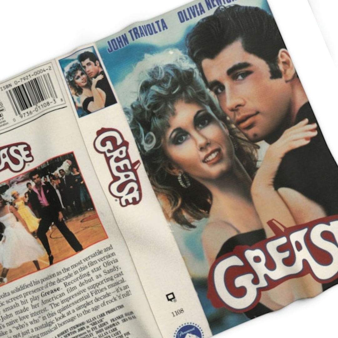 70s 80s Retro - Grease VHS - Distressed Style - Vintage Inspired ...